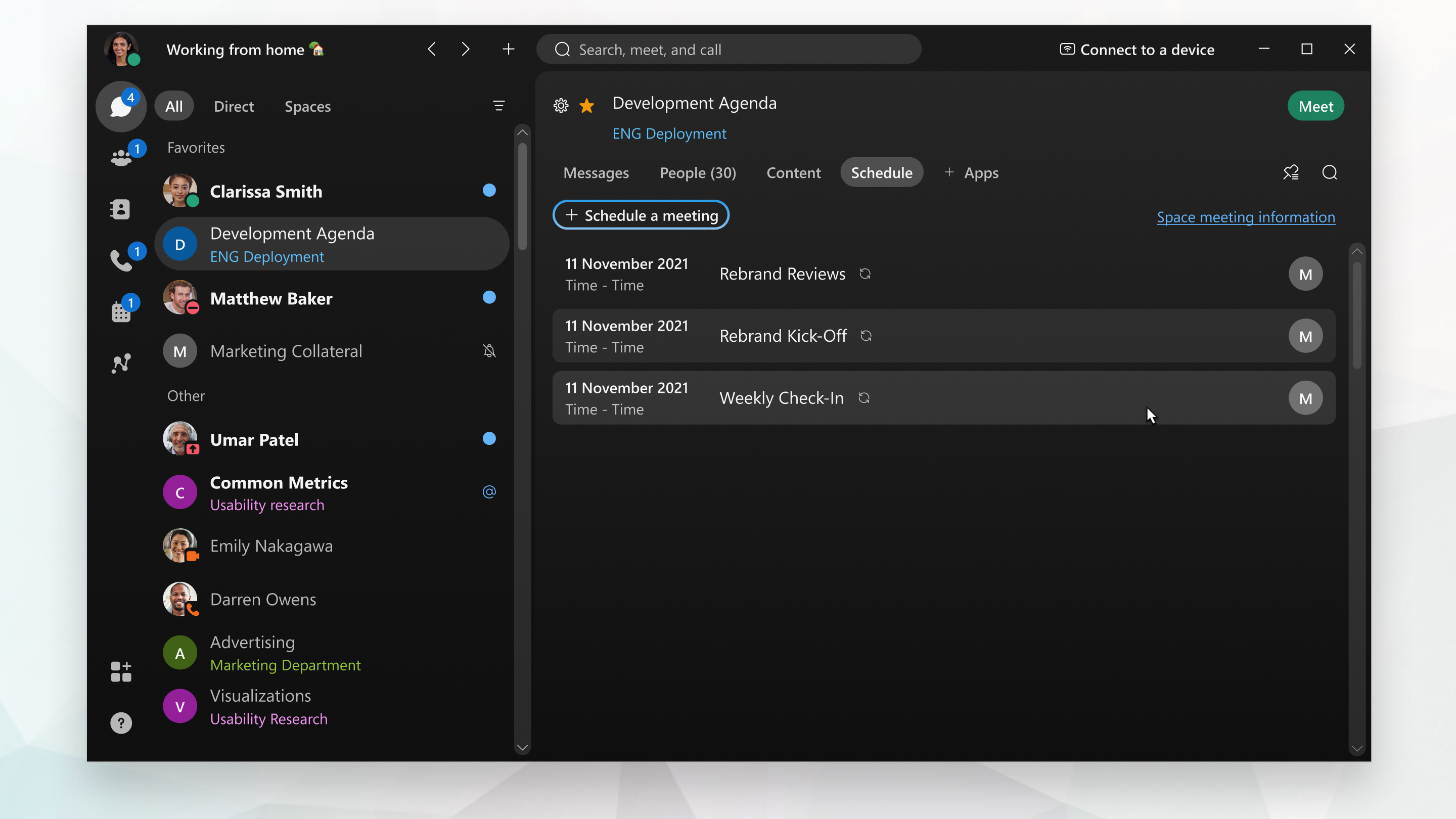 Webex App Schedule A Meeting From A Space
